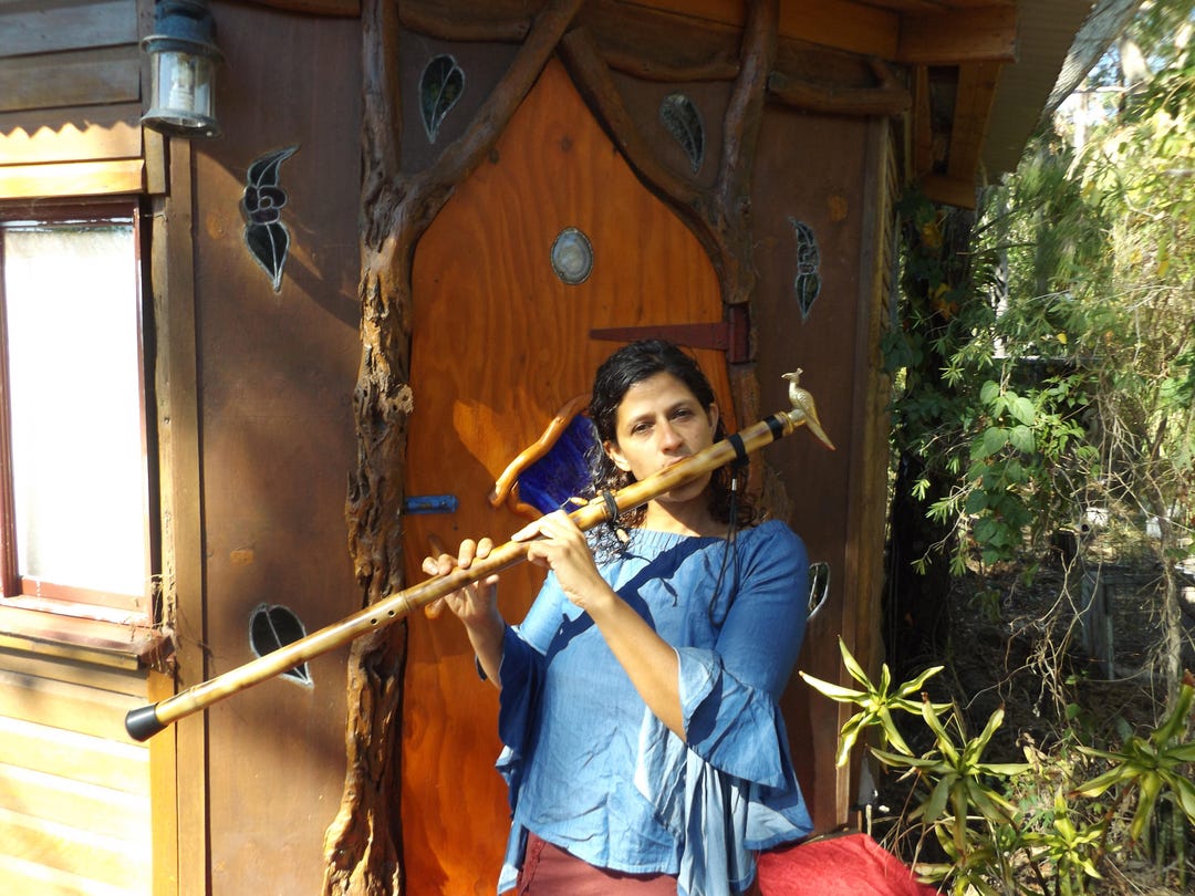 Walking Stick Flute (native American) With Brass Bird Handle - Etsy