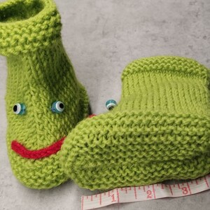 A Frog Baby Booties, Funny Baby Booties, Knitted Baby Booties, Handmade ...