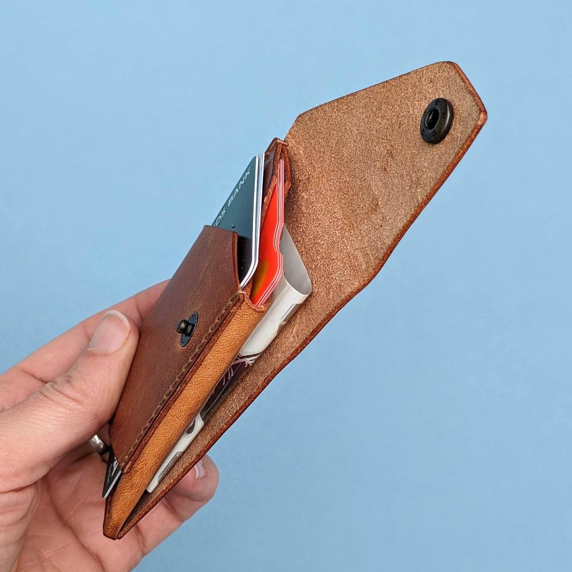 Handmade Rustic Minimalist Leather Wallet - Etsy