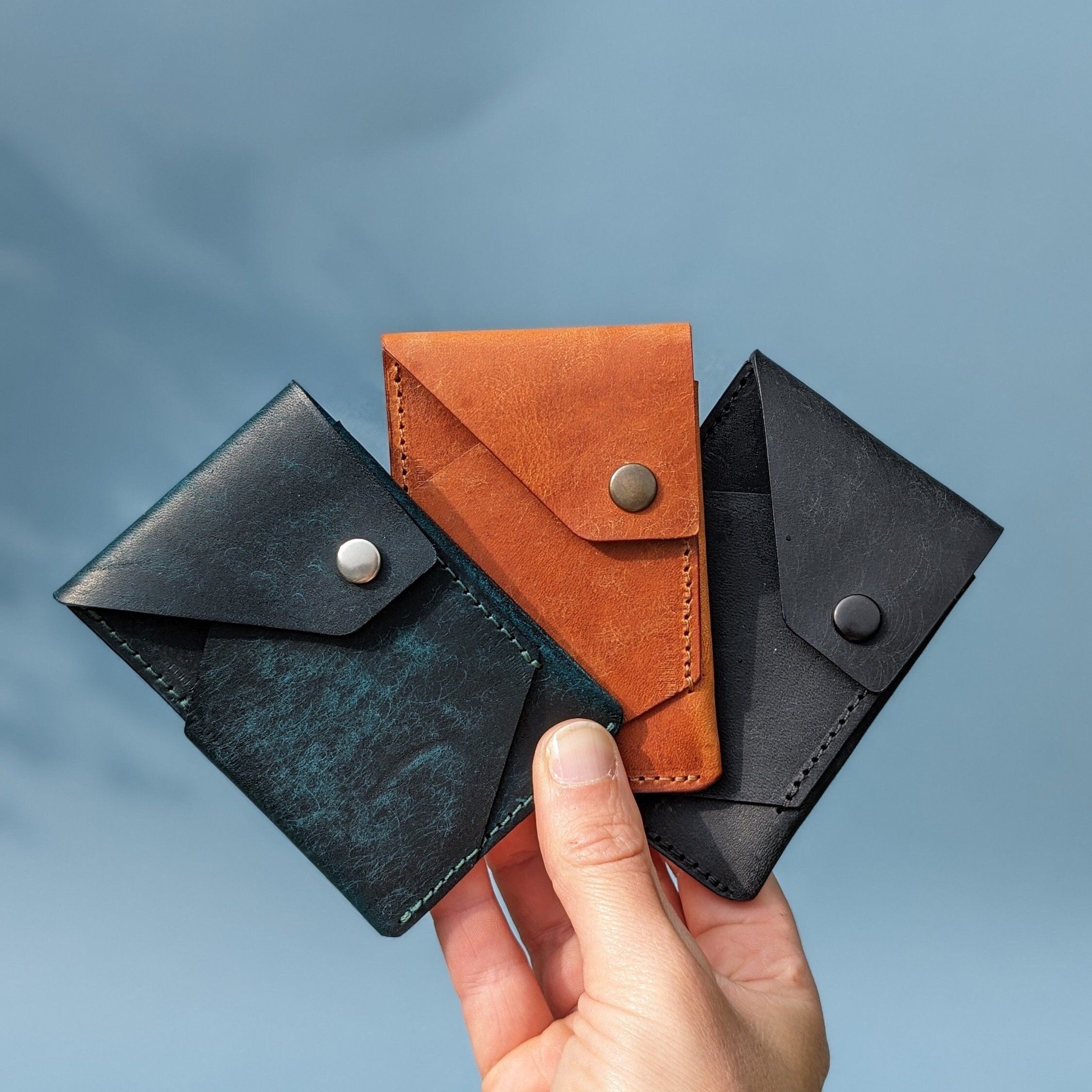 Handmade Rustic Minimalist Leather Wallet - Etsy