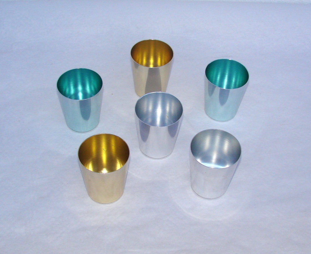 6 Colorful 50s J. Emka Germany Aluminum Cups / Drinking Cups - Etsy