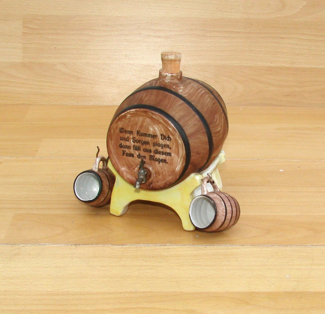 Small Porcelain Schnapps Barrel With 3 Cups Around 1970 - Etsy