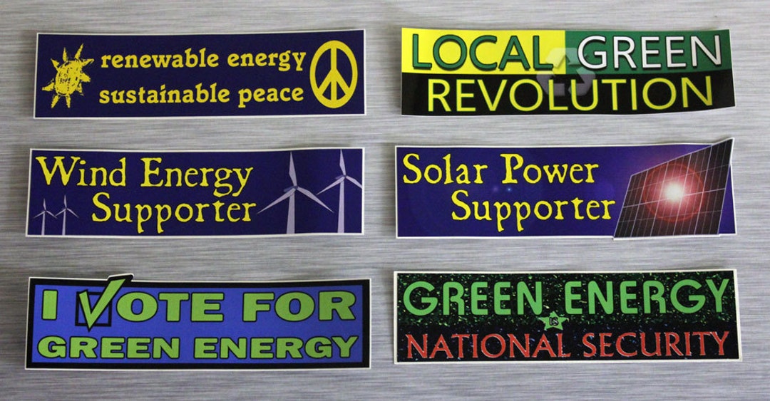 Green Energy Combo Pack of 6 Small Bumper Stickers - Etsy