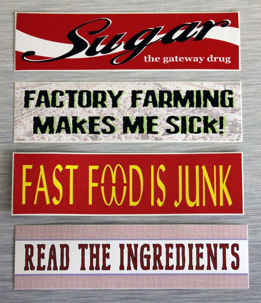 Fast Food Awareness Combo Pack Outdoor Samll Bumper Stickers | 359, 464 ...