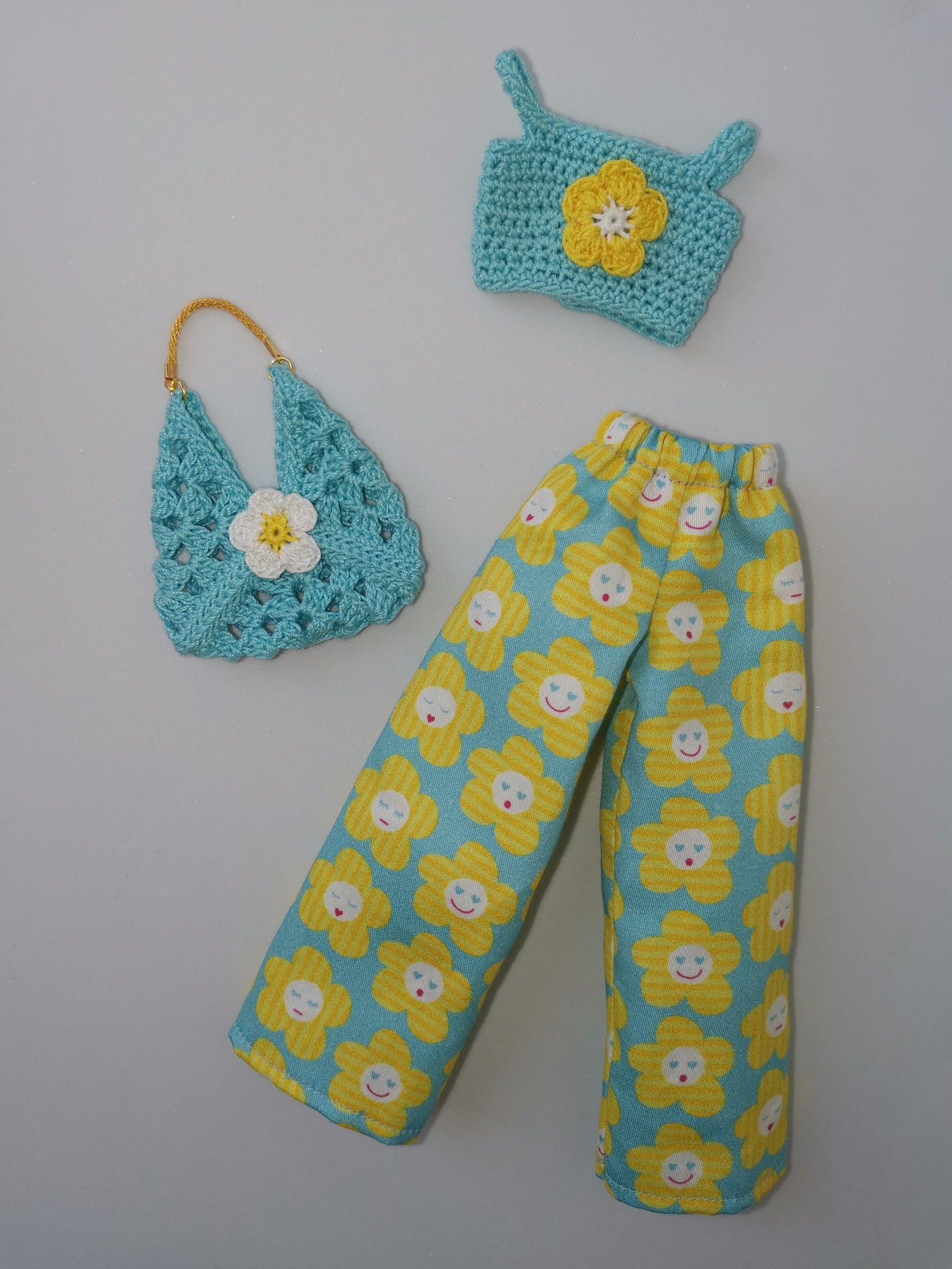 Handmade Outfit for 11.5 Inch Fashion Doll, Elasticated Pants With ...