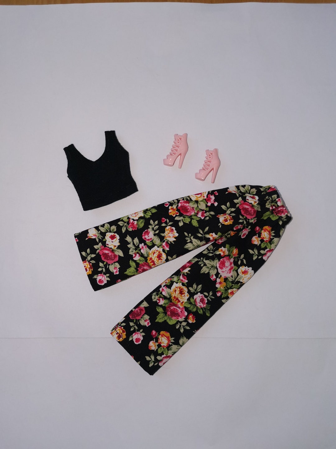 Handmade Outfit for 11.5 Inch Fashion Doll, Elasticated Pants With Tank ...