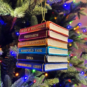Jane Austen Christmas Tree Ornament, Bookish Christmas Decoration ...