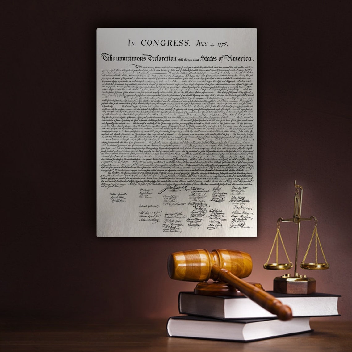 US Declaration of Independence Wall Art Metal Panel. the - Etsy