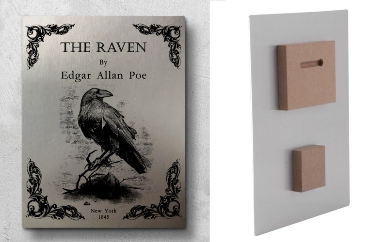 The Raven by Edgar Allan Poe Wall Art Metal Panel. Literary Wall Art ...