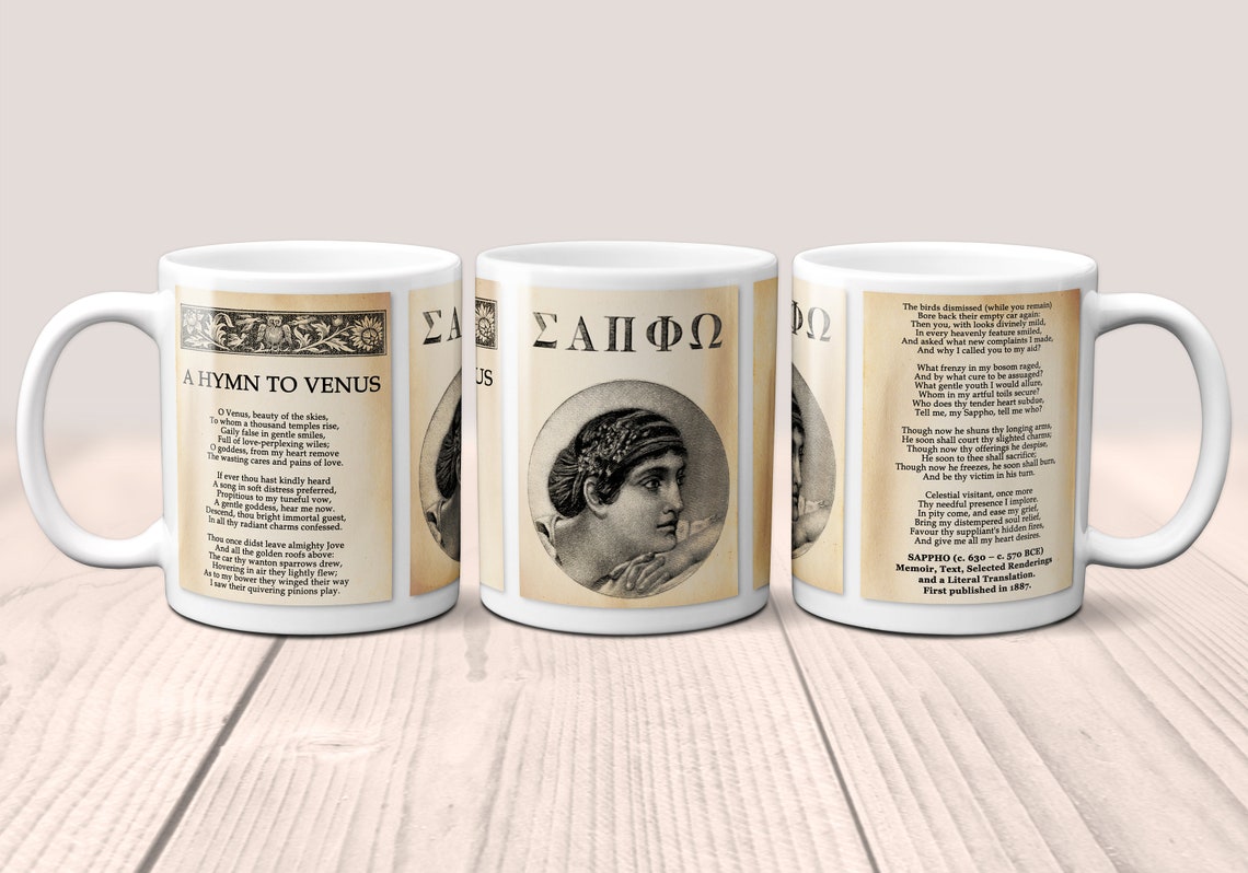 A Hymn To Venus Poem By Sappho From The Island Of Lesbos Mug Etsy