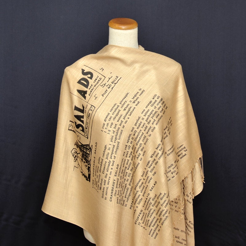 Recipe Scarf Cooking Scarf Cookbook Scarf Cooking Book - Etsy Israel