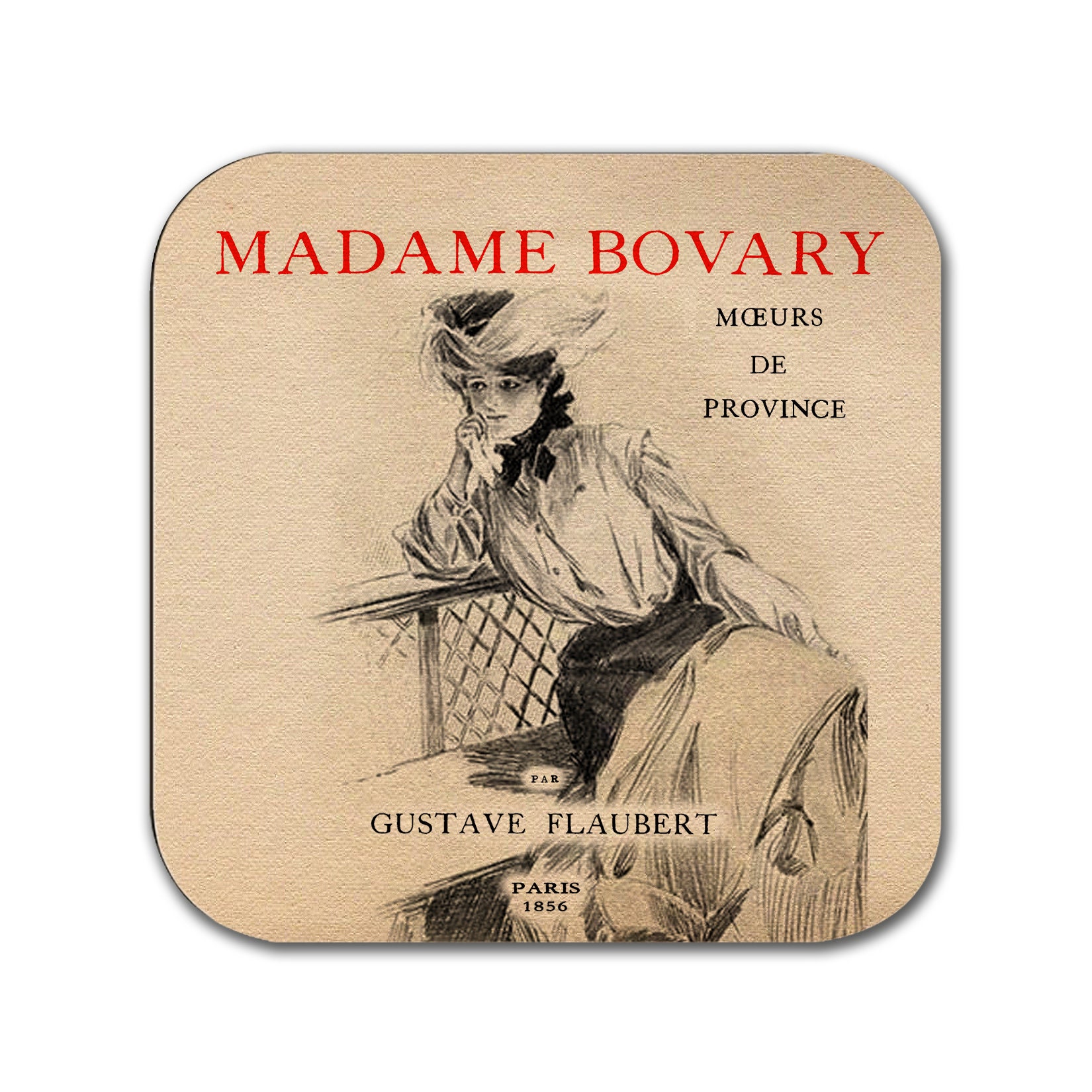 Madame Bovary by Gustave Flaubert Coaster. Coffee Mug Coaster | Etsy