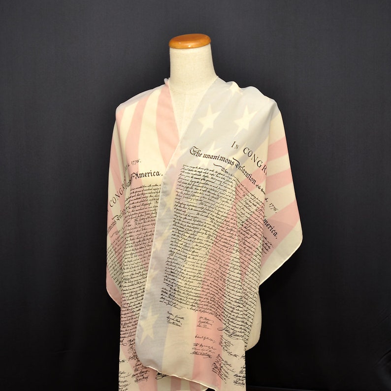 The Declaration of Independence Chiffon Scarf, IN CONGRESS, July 4 ...