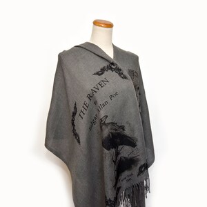 The Raven by Edgar Allan Poe Shawl Scarf Wrap (heather Gray) - Etsy