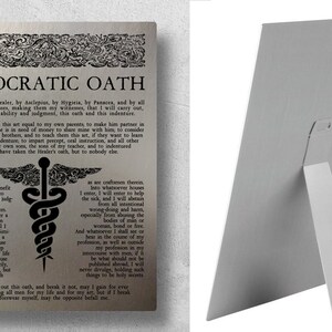 Hippocratic Oath Wall Art Metal Panel. Literary Wall Art With ...