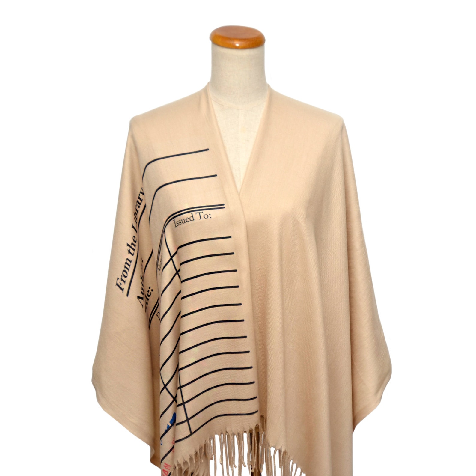 Library Card Scarf With Day Due Stamps. Book Scarf. Library | Etsy