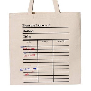 Library Card Tote Bag. Library Card With Day Due Stamps Handbag ...