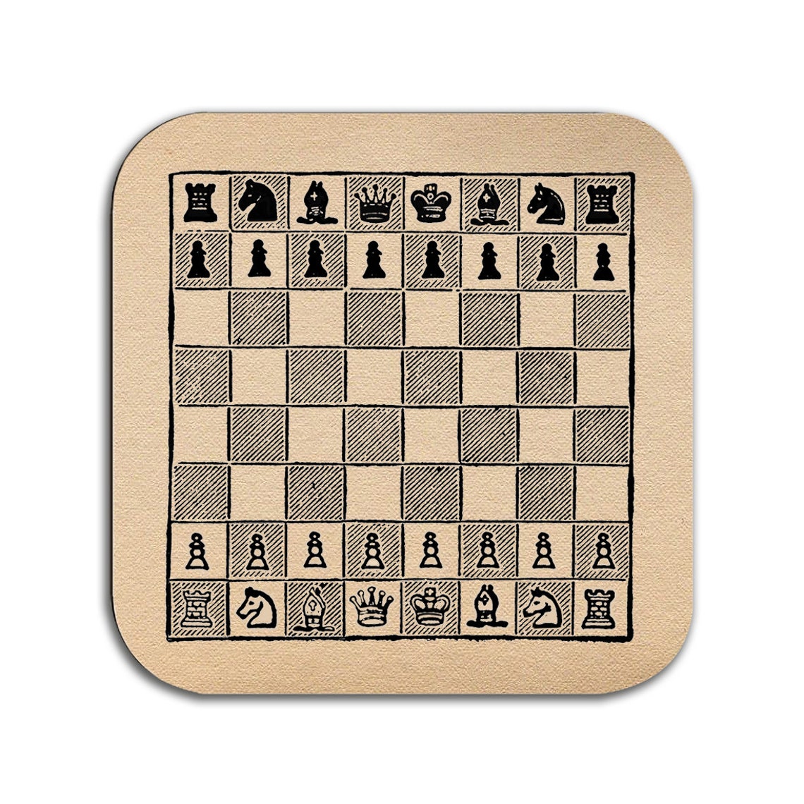 Chess Coasters Set of 6 Coasters With Chessboard Design. | Etsy