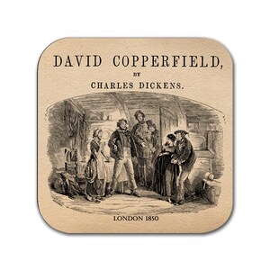 4 Coasters With Novels by Charles Dickens. Oliver Twist, David ...