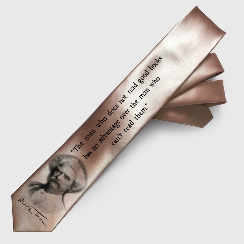 Necktie With Mark Twain's Quote, Book Necktie, Tie With Quote - Etsy