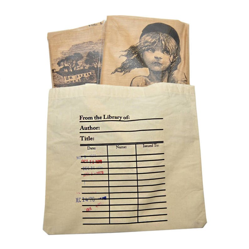 Library Card Tote Bag. Library Card With Day Due Stamps Handbag ...