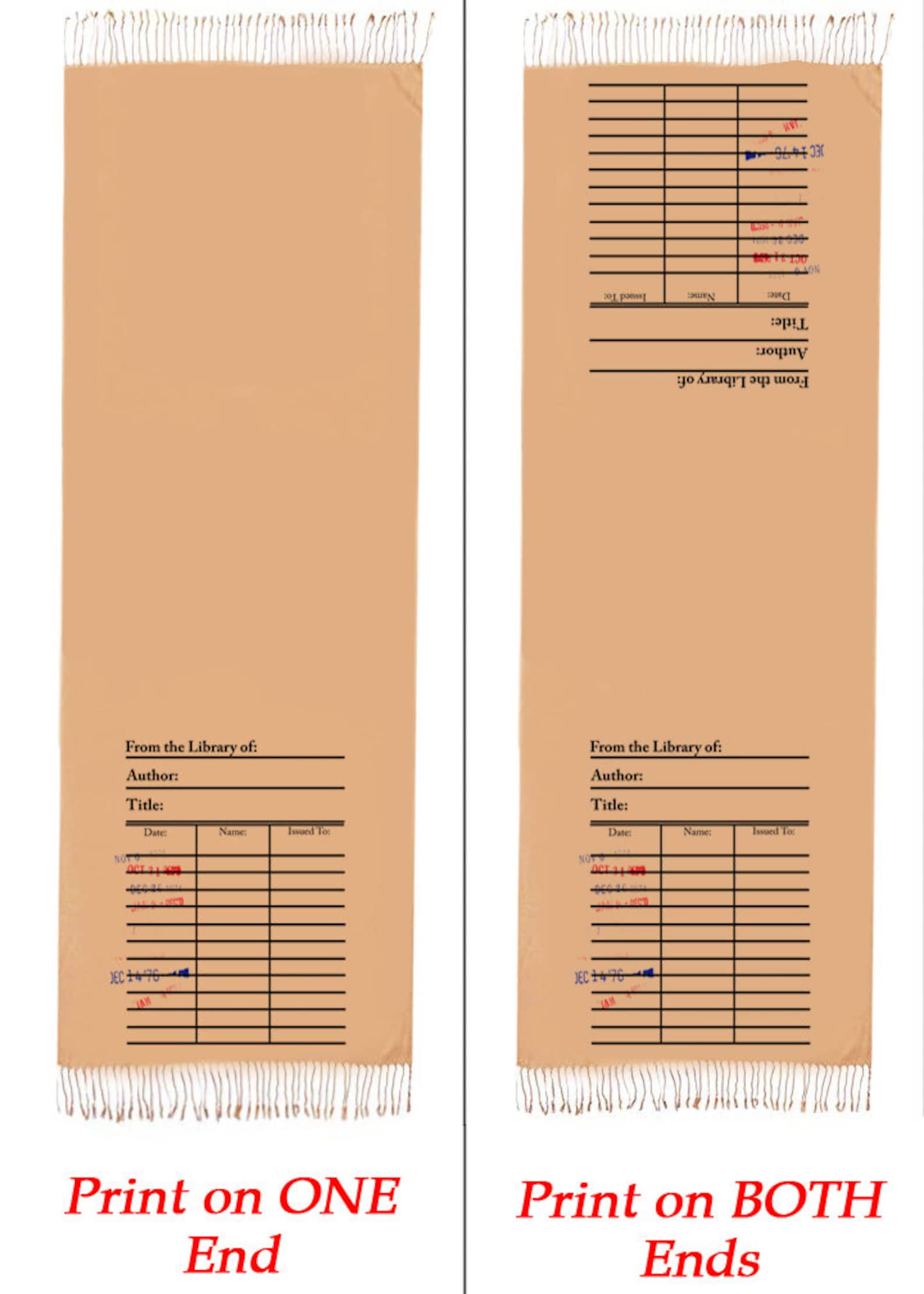 Library Card Scarf With Day Due Stamps. Book Scarf. Library | Etsy