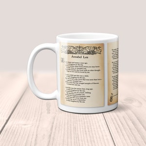 Annabel Lee by Edgar Allan Poe Mug. Coffee Mug With Full Text of Edgar ...