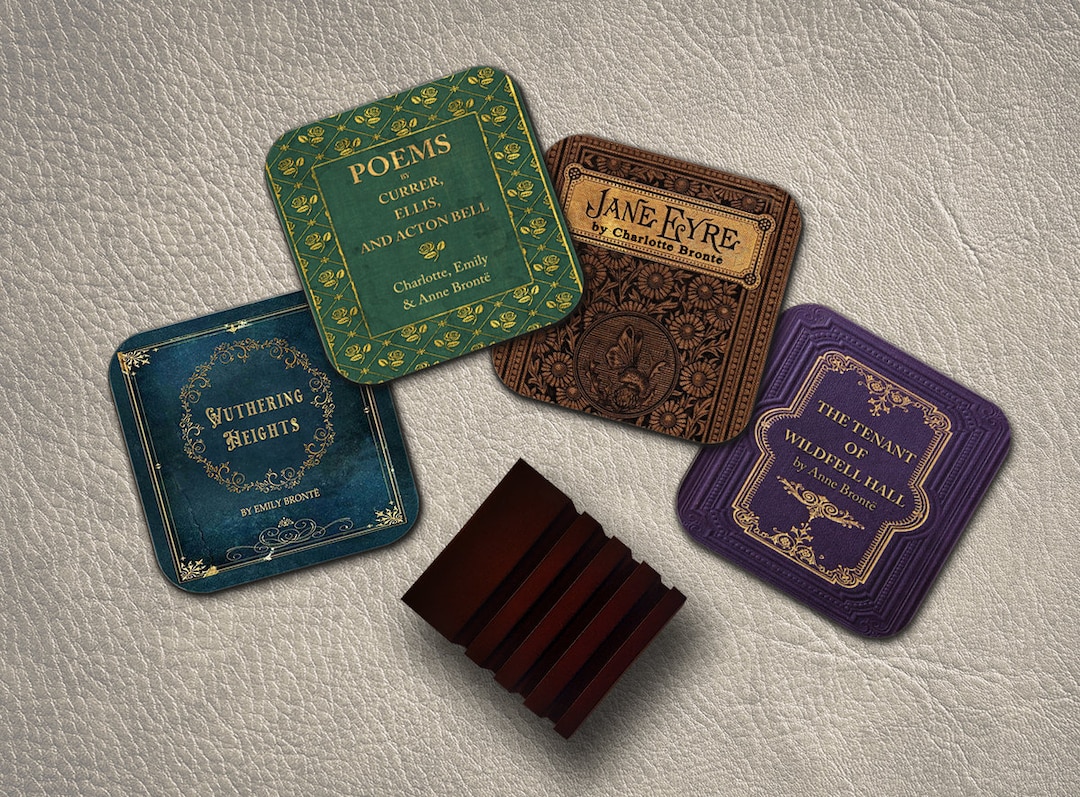 4 Coasters Featuring the Most Popular Novels and Poems by the Brontë ...