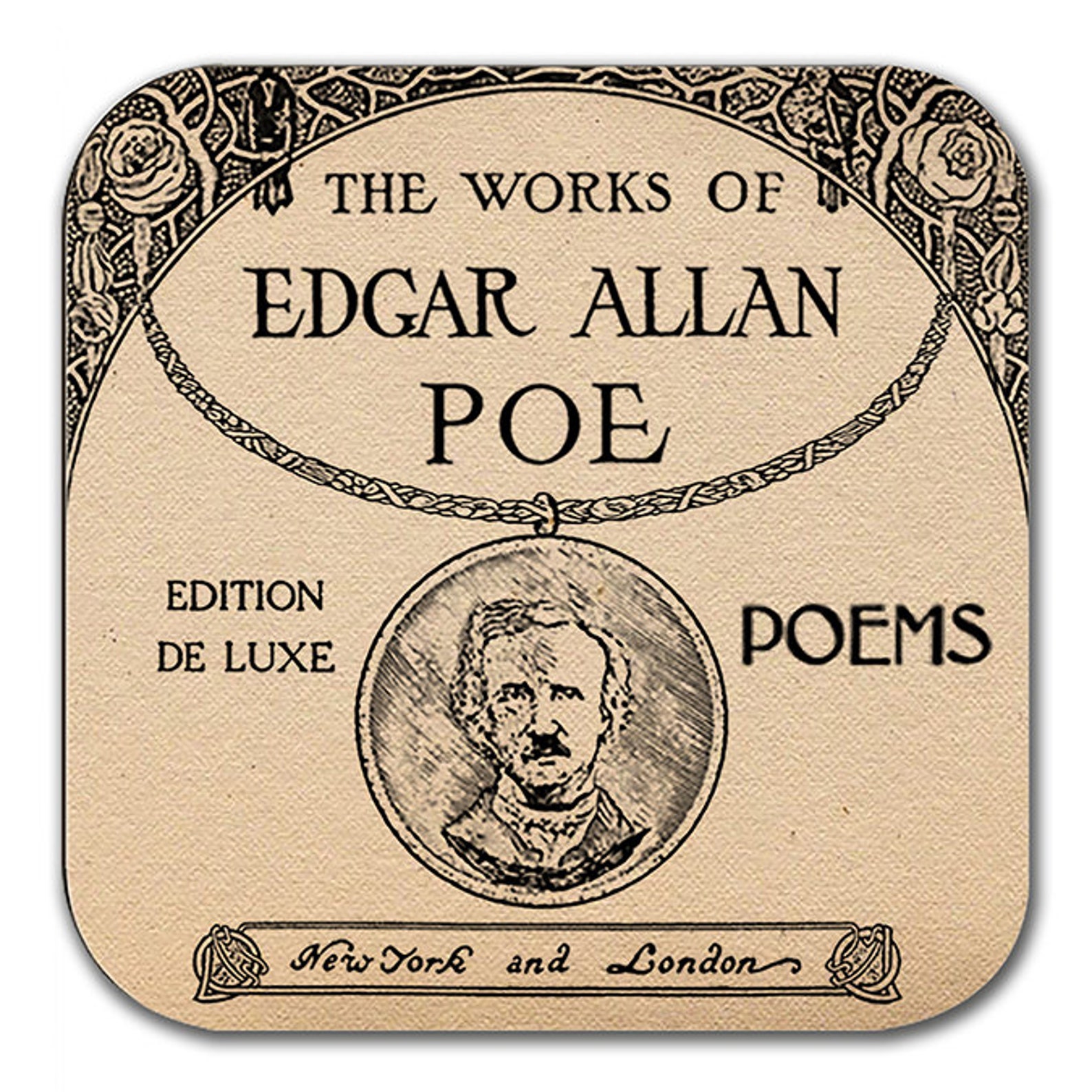 6 Coasters With Edgar Allan Poe Poems. Six Coffee Mug Coasters With ...