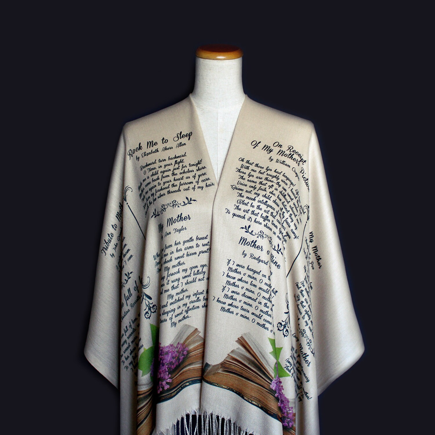 Scarf With Poems About Mother. Mother's Day Gift. Scarf/shawl/wrap With ...