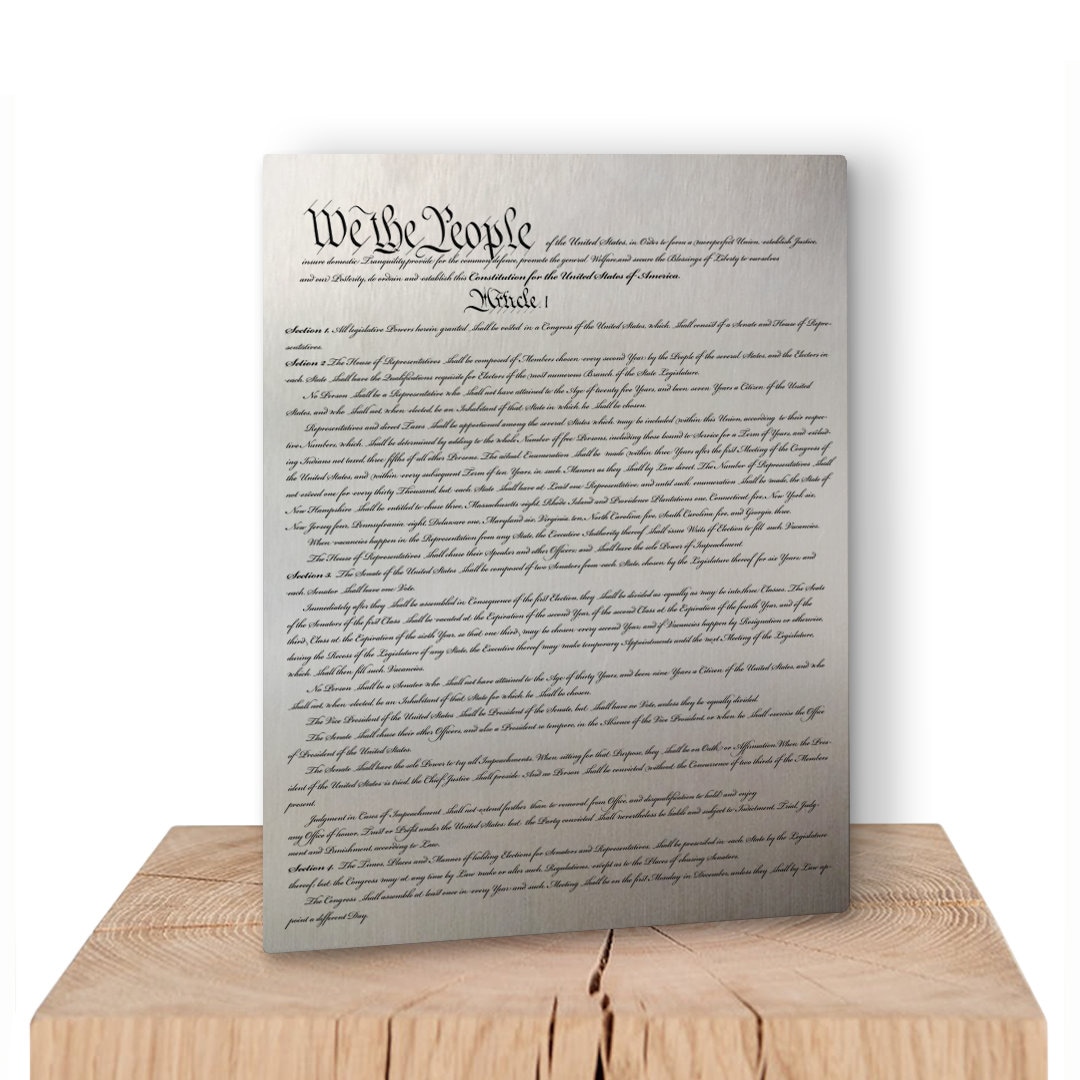 US Constitution Wall Art Metal Panel. the Constitution of the United ...