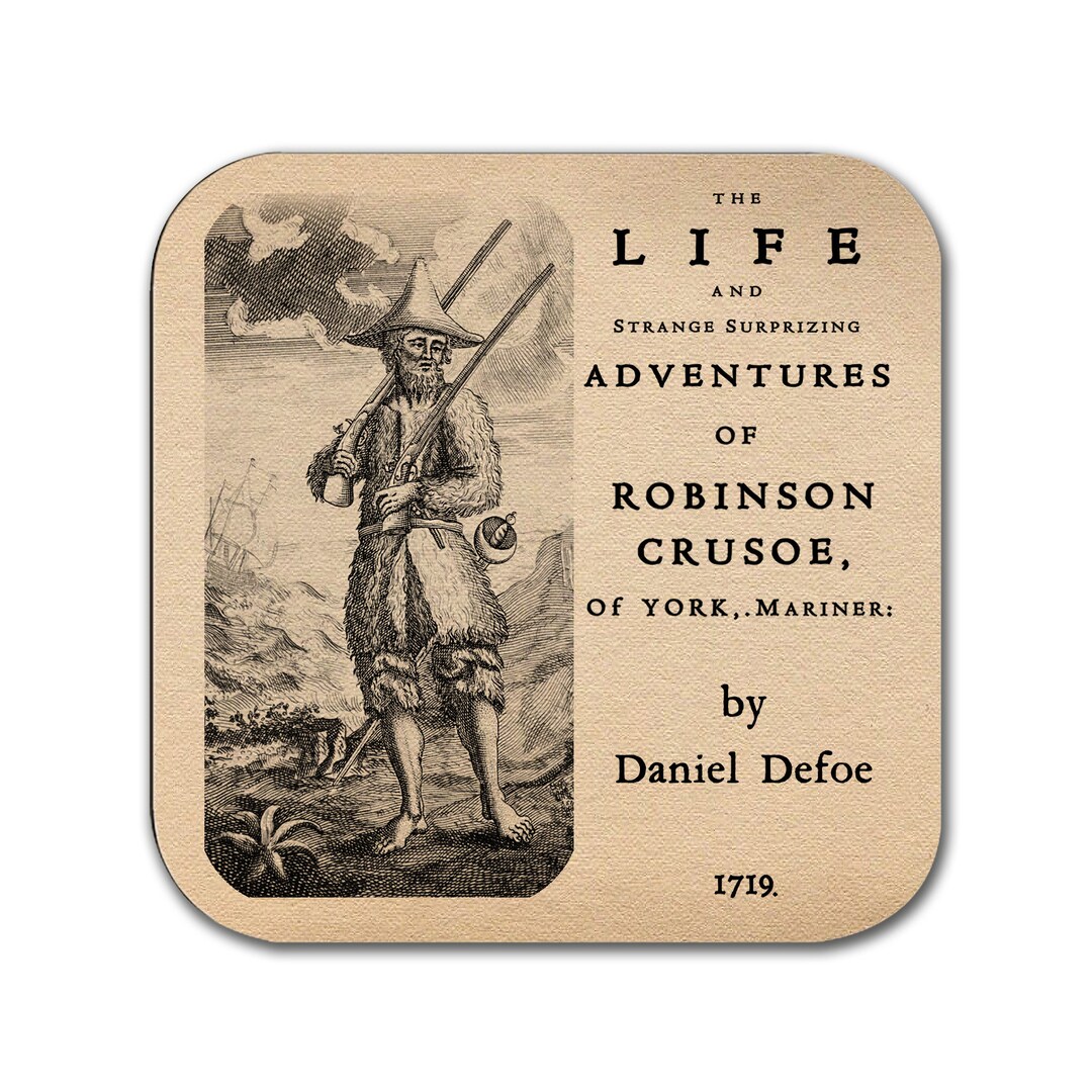 Robinson Crusoe by Daniel Defoe Coaster. Mug Coaster With "robinson ...