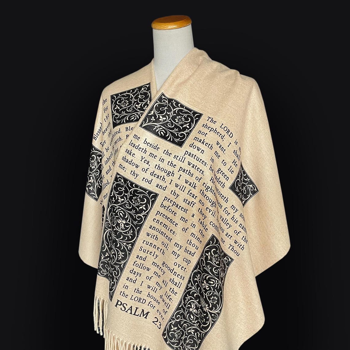 Christian Bible Verse Scarf – Psalm 23 and the Beatitudes Matthew 5:3 ...