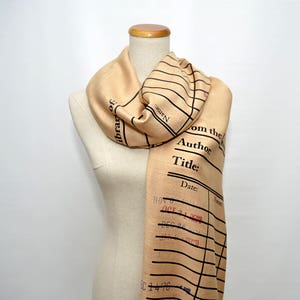 Book Scarf. Library Scarf. Library Card Scarf With Day Due Stamps ...