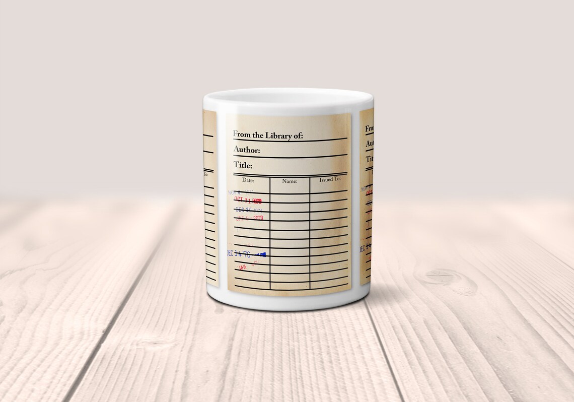 Library Card Mug. Coffee Mug With Library Card With Day Due - Etsy