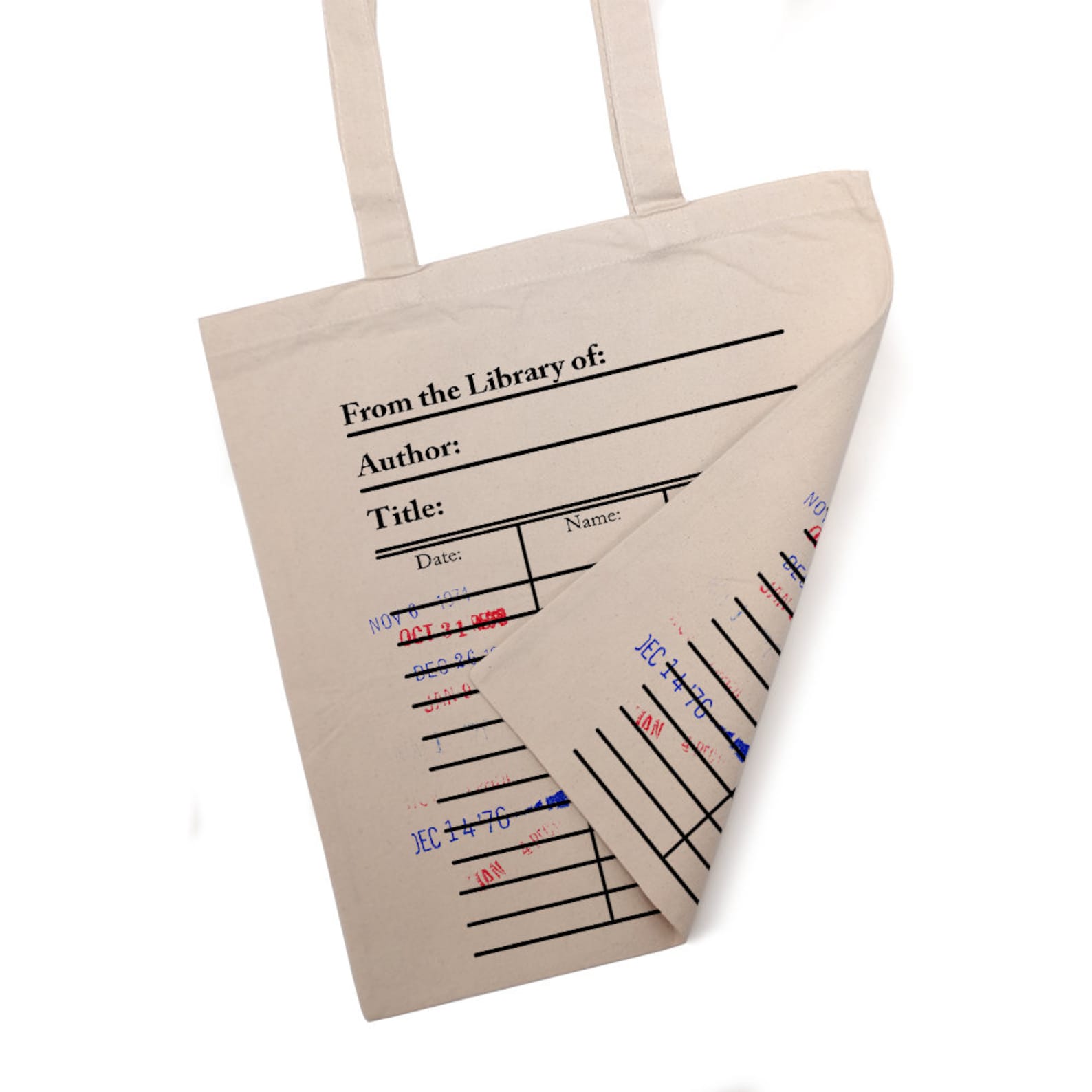 Library Card Tote Bag. Library Card With Day Due Stamps - Etsy