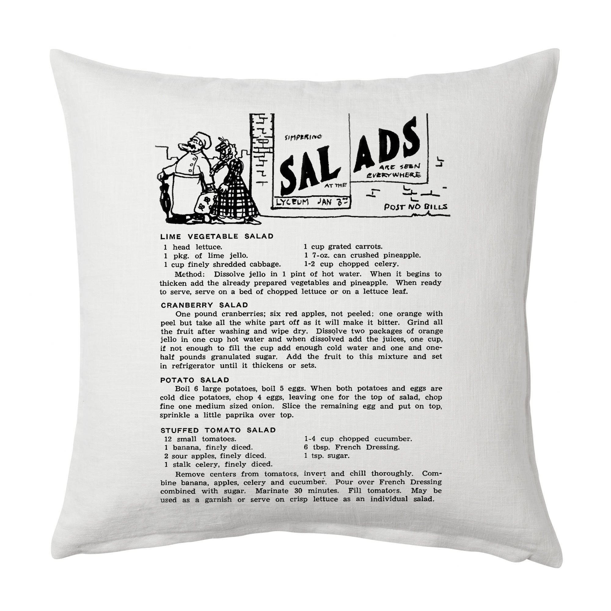 Cooking Recipe Pillow Cover Recipe Cooking Cookbook | Etsy