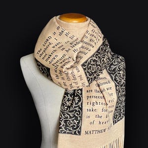 Christian Bible Verse Scarf Psalm 23 and the Beatitudes Matthew 5:310 ...