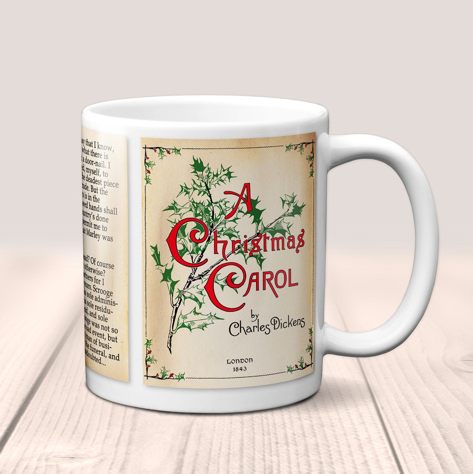 A Christmas Carol by Charles Dickens Mug. Coffee Mug With Christmas ...