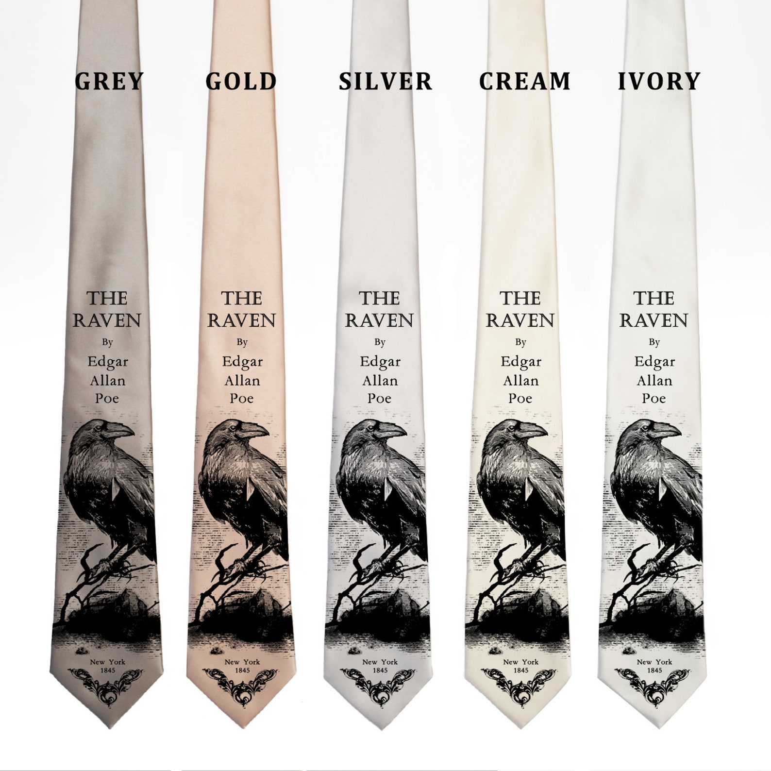 The Raven Necktie, Book Necktie, the Raven by Edgar Allan Poe Tie ...