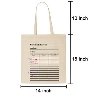 Library Card Tote Bag. Library Card With Day Due Stamps Handbag ...