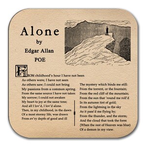 6 Coasters With Edgar Allan Poe Poems. Six Coffee Mug Coasters With ...