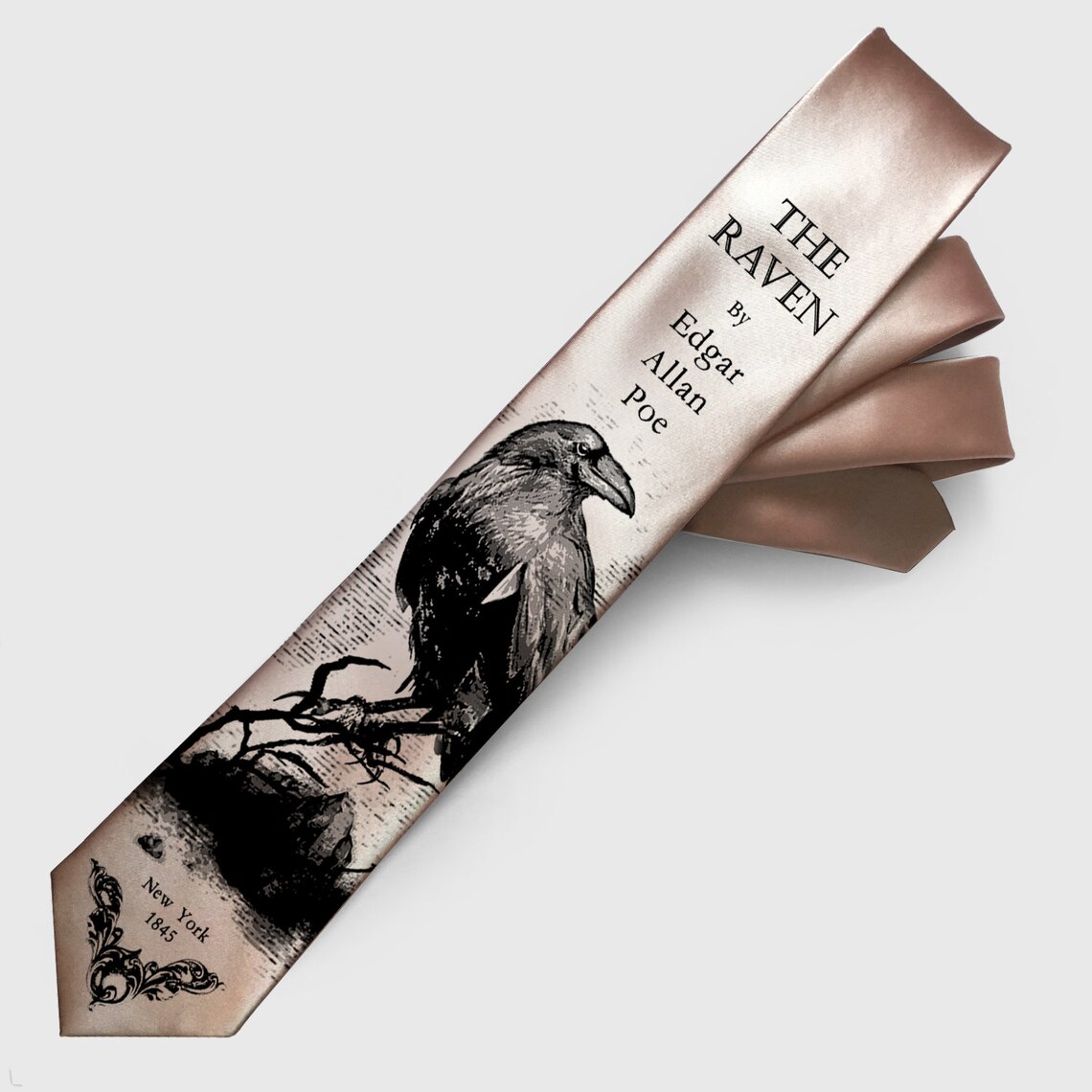 The Raven Necktie, Book Necktie, the Raven by Edgar Allan Poe Tie ...
