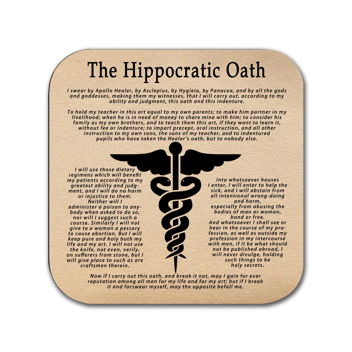 Hippocratic Oath Coaster English Version Gift For Doctor Etsy Canada hippocratic-oath-coaster-english-version-gift-for-doctor-etsy-canada