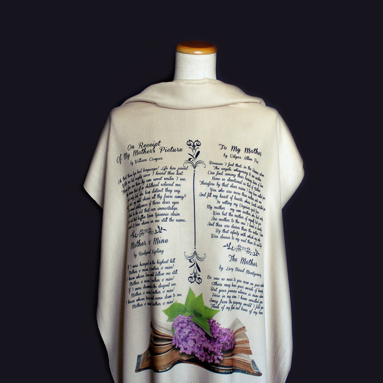 Scarf With Poems About Mother. Mother's Day Gift. Scarf/shawl/wrap With ...