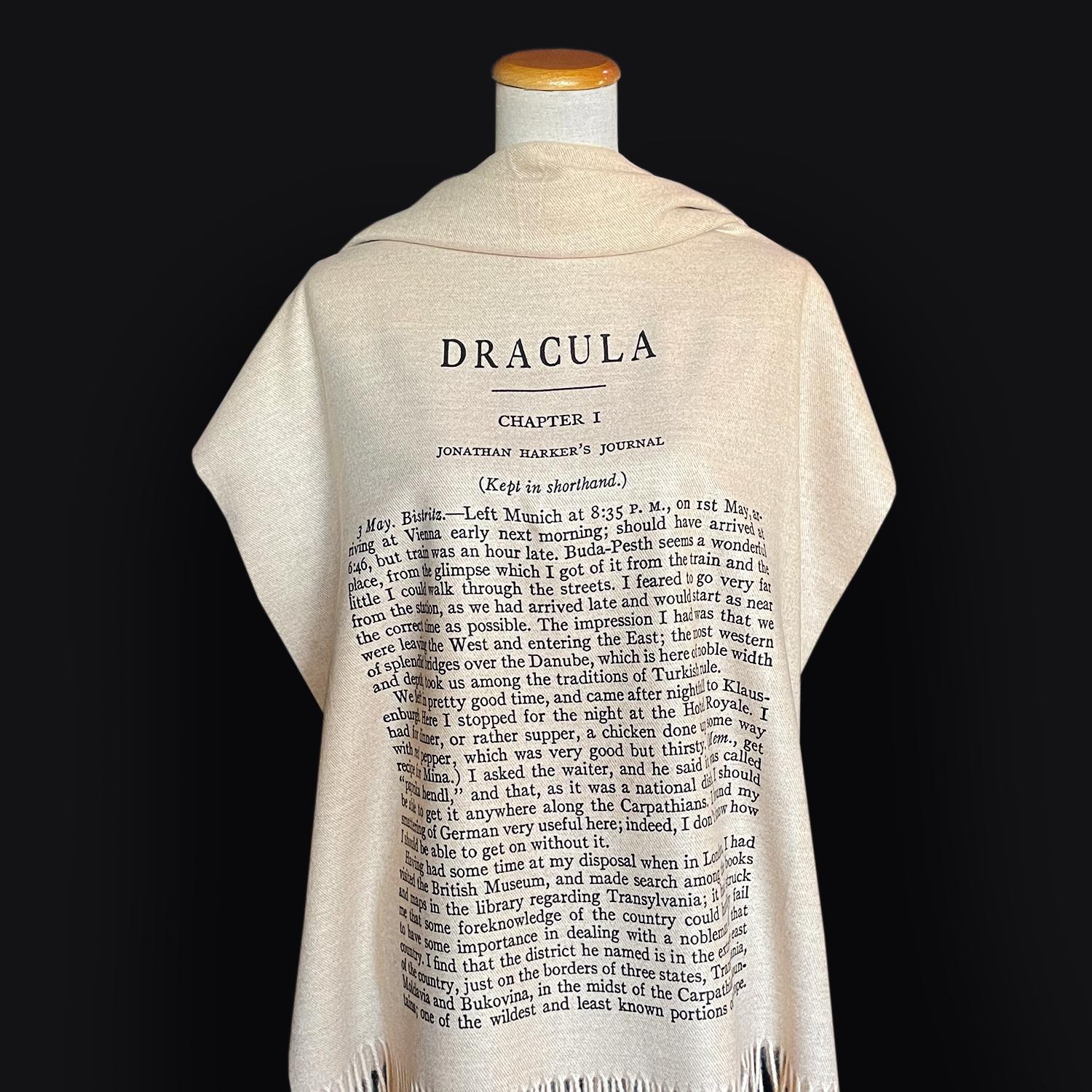Dracula Scarf Shawl Wrap, Gothic Horror Literary Gift, Cozy Wool Scarf ...
