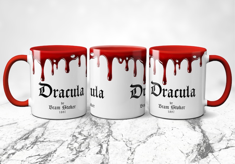 Dracula by Bram Stoker Mug. Coffee Mug With Dracula Book Design ...