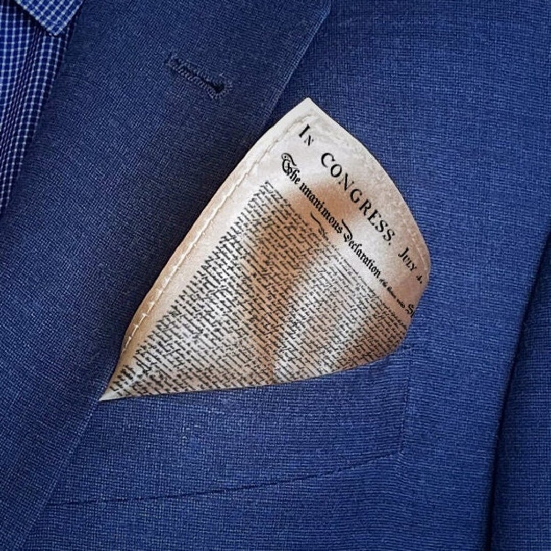 US Declaration of Independence Pocket Square, Pocket Square With US ...