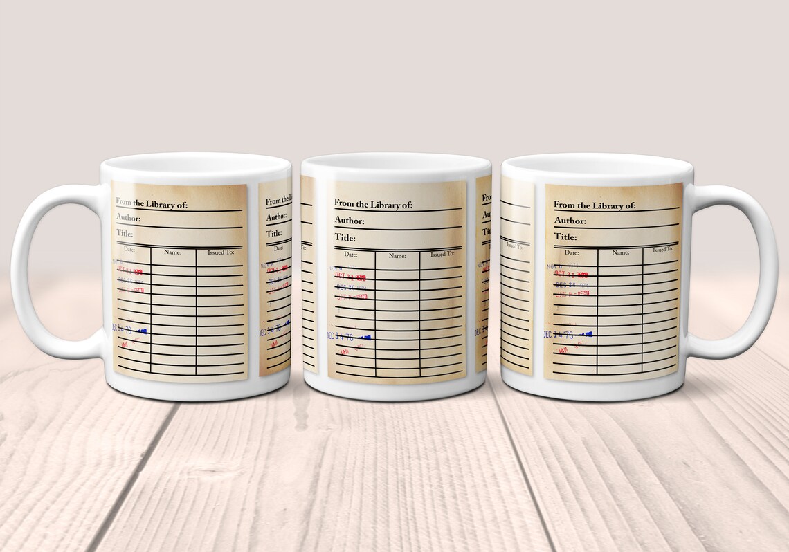 Library Card Mug. Coffee Mug With Library Card With Day Due - Etsy