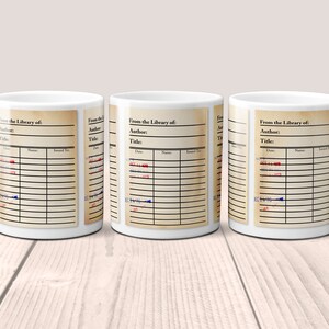 Library Card Mug. Coffee Mug With Library Card With Day Due Stamps ...